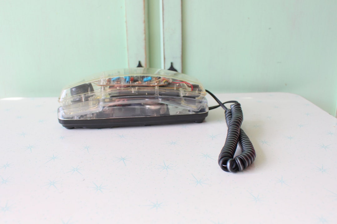 1980s CLEAR Telephone....retro. Mod. Diner. Rad. 80s Phone. Collectible ...
