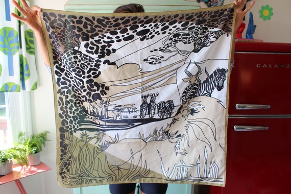 70s Vintage AMAZING Animal Print Scarf....zebra. retr… - Gem