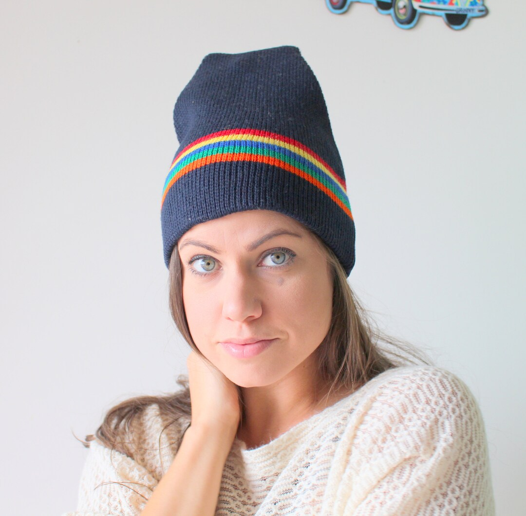 1980s NOS New Old Stock Beanie....hat. Blue. Unisex. Colorful. - Etsy