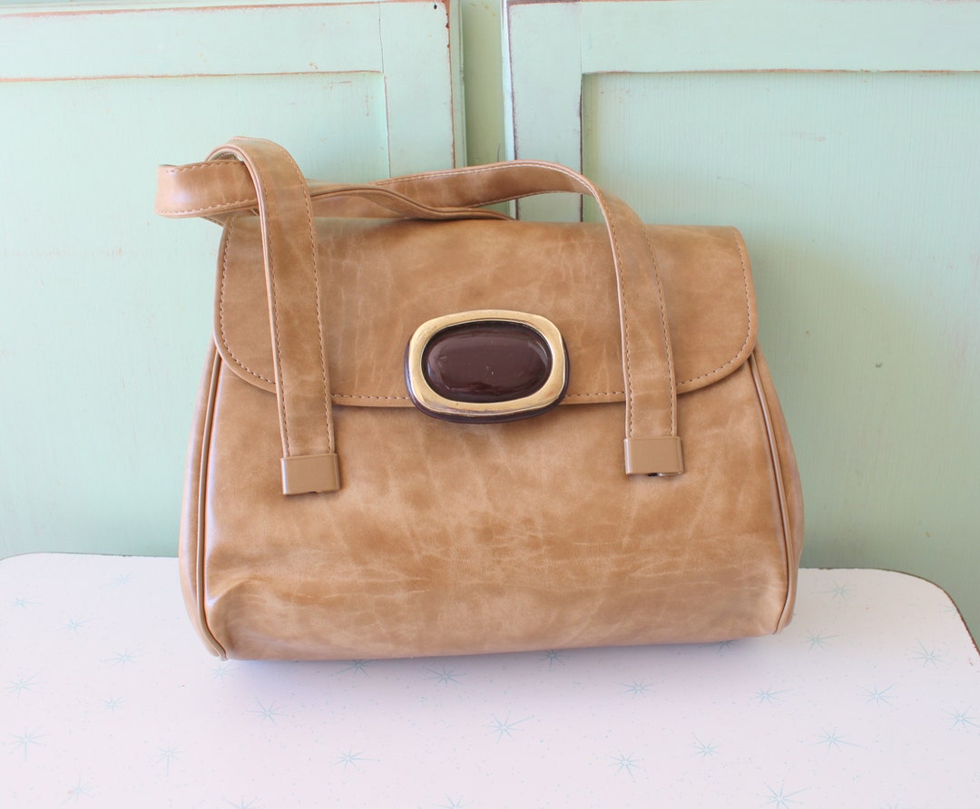 1970s Tan Handbag: Vintage Retro Purse - Etsy