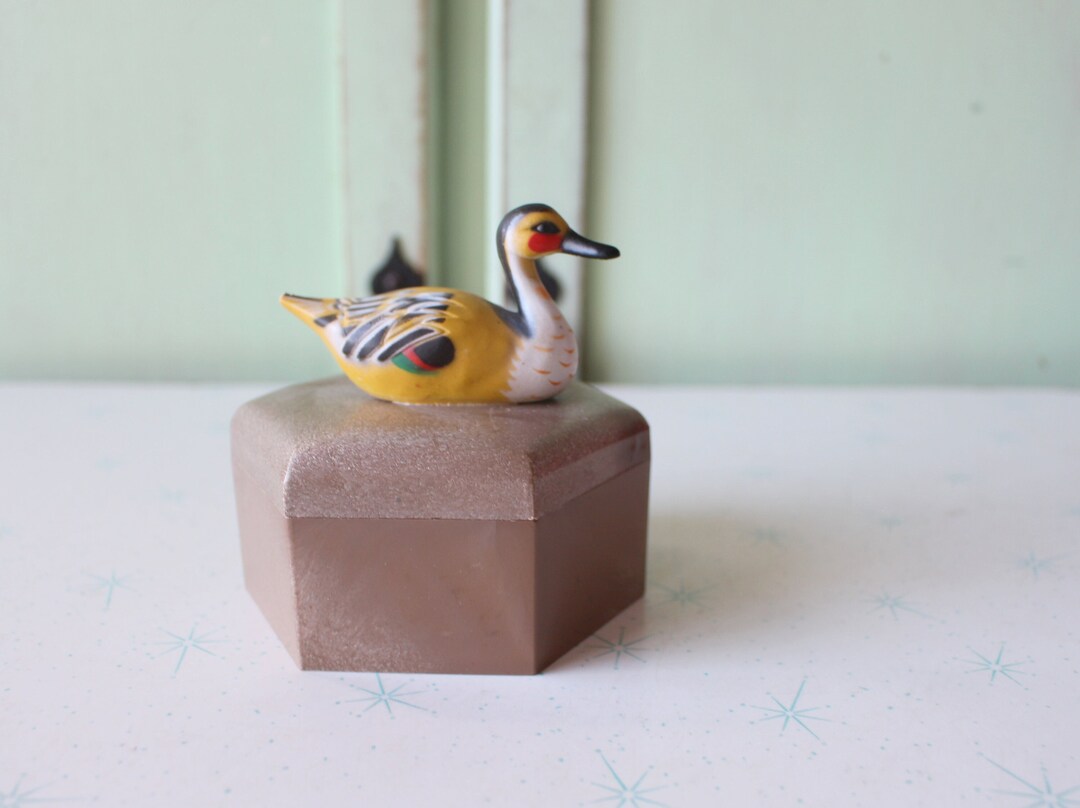 Vintage Duck Bird Jewelry Box Container.....country. Cabin. Hunter ...