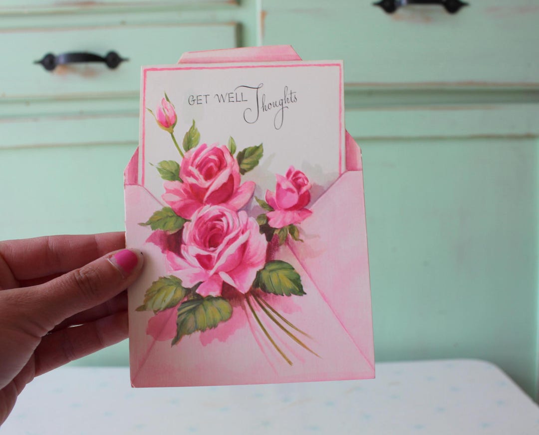 1960s 1970s Vintage Mid Century Floral Greeting Card...new Old Stock ...