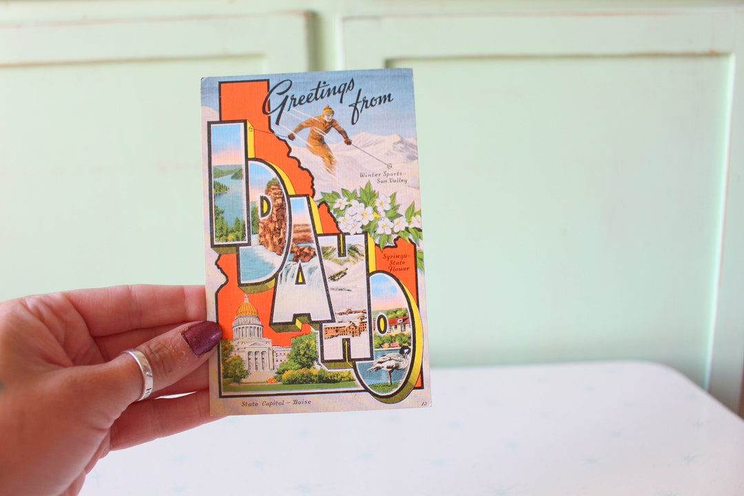 Vintage IDAHO Postcard....letters. Retro. Beach. Art. Home Decor ...