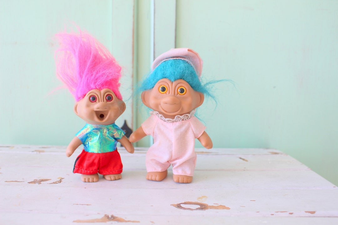 Vintage TROLLS Doll Set...doll. Collectible. Troll. 1980s. 1990s ...