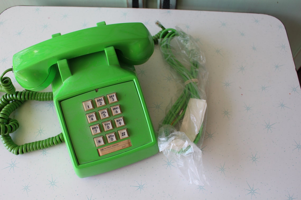 Vintage Atomic LIME GREEN Rotary Telephone....desk. Rad. 1960s | Etsy