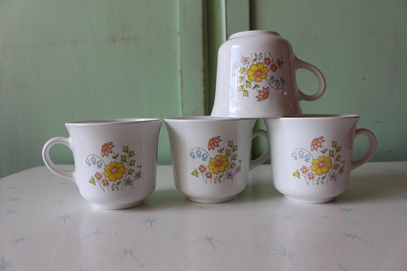 Vintage RETRO Coffee Mug Set of 4...retro Mugs. Set. Espresso. - Etsy