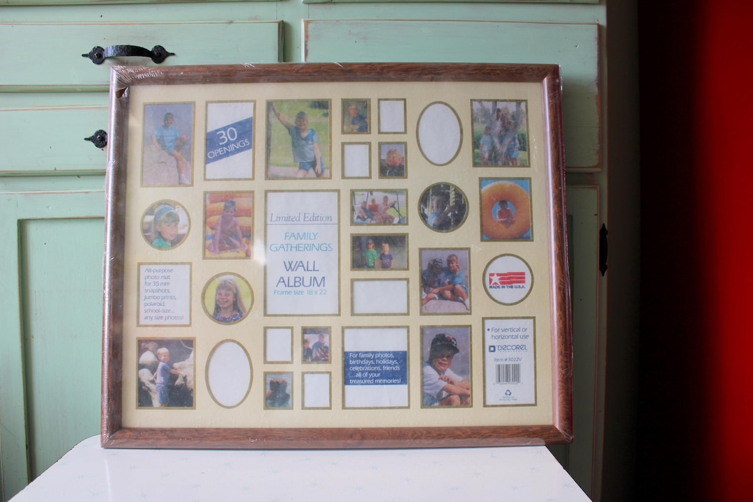 NOS 1970s 80s Wooden Collage Vanity Picture Frame....70s Home. Novelty ...
