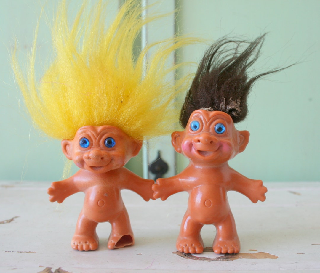 Vintage TROLLS Doll Set...doll. Collectible. Troll. 1980s. 1990s ...
