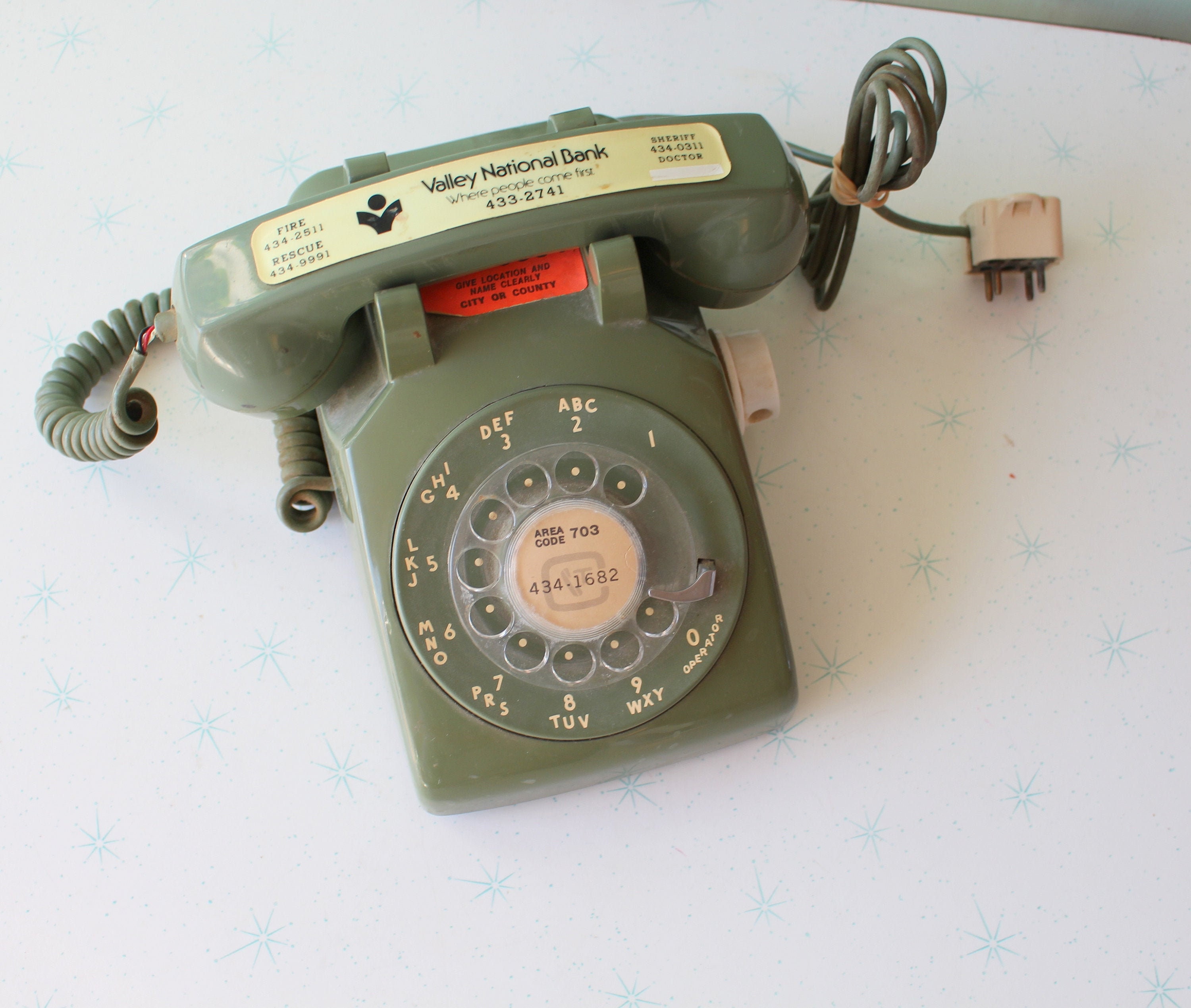 1960s Sage Mossy Green TELEPHONE..retro. diner. rad. 60s | Etsy