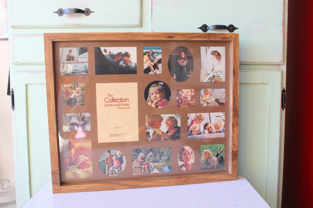 HUGE 1970s 80s Wooden Collage Vanity Picture Frame....70s Home. Novelty ...