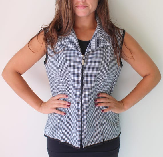 1980s CHECKERED Fun Vest....size medium large womens.… - Gem
