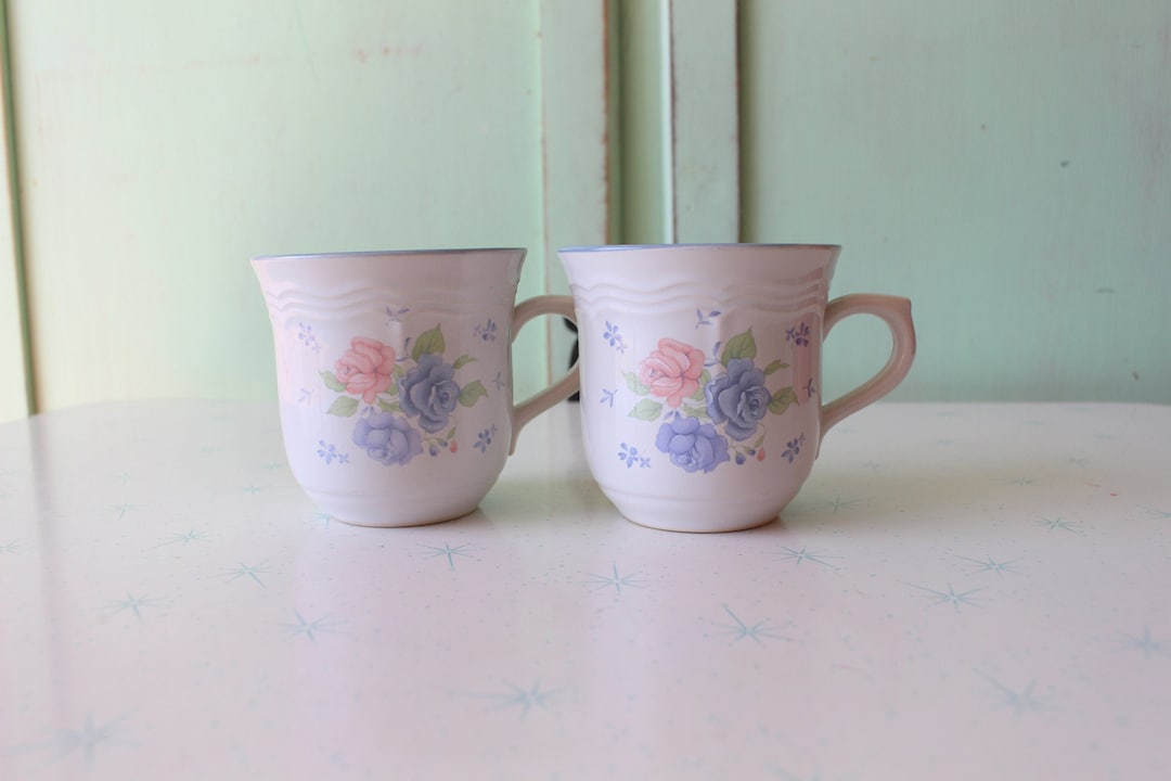 1980s Vintage RETRO Coffee Mug Set of 2.....country. Retro Mugs. Set ...
