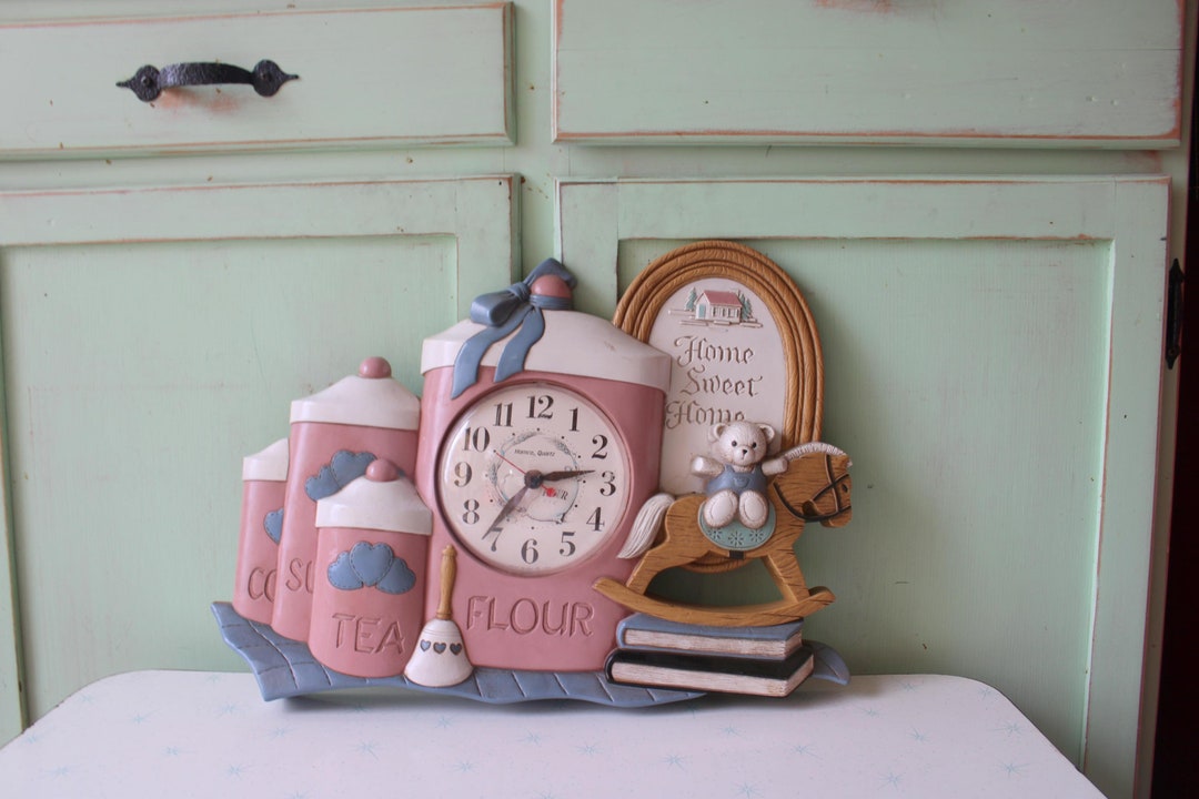 Vintage Country Kitchen Wall Clock: 80s-90s Nursery Decor - Etsy