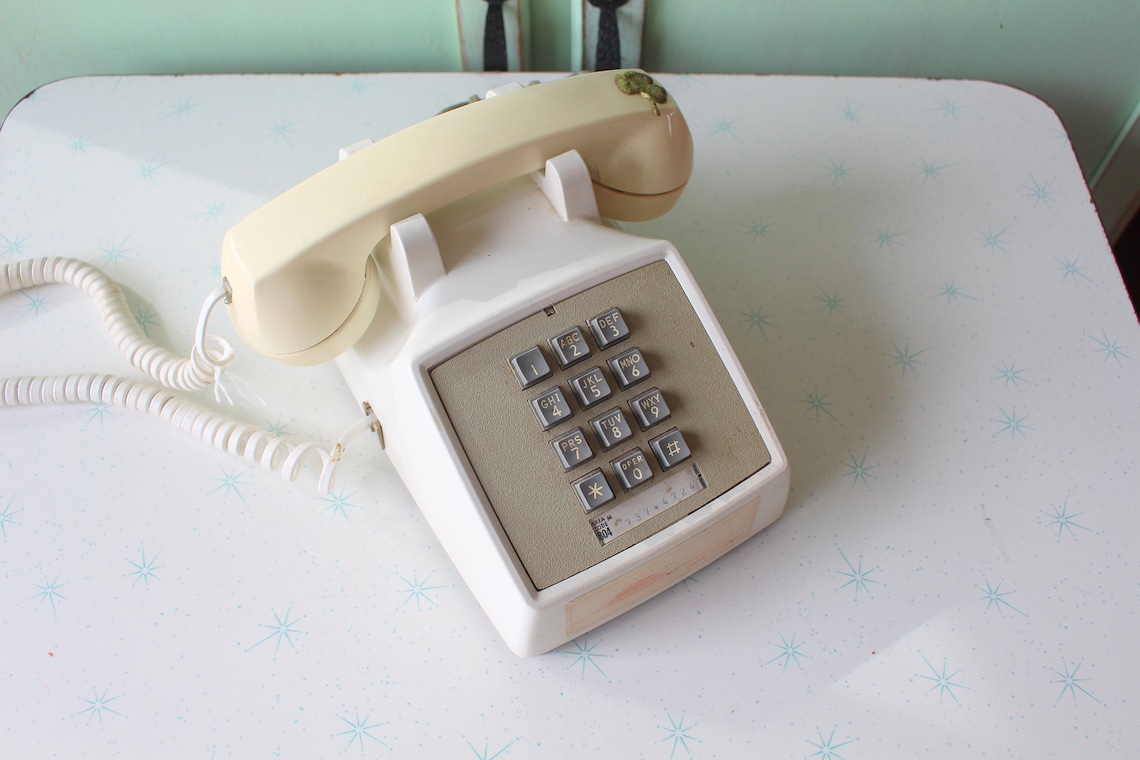 1960s 1970s White Rotary TELEPHONE....retro. diner. rad. 1960s | Etsy