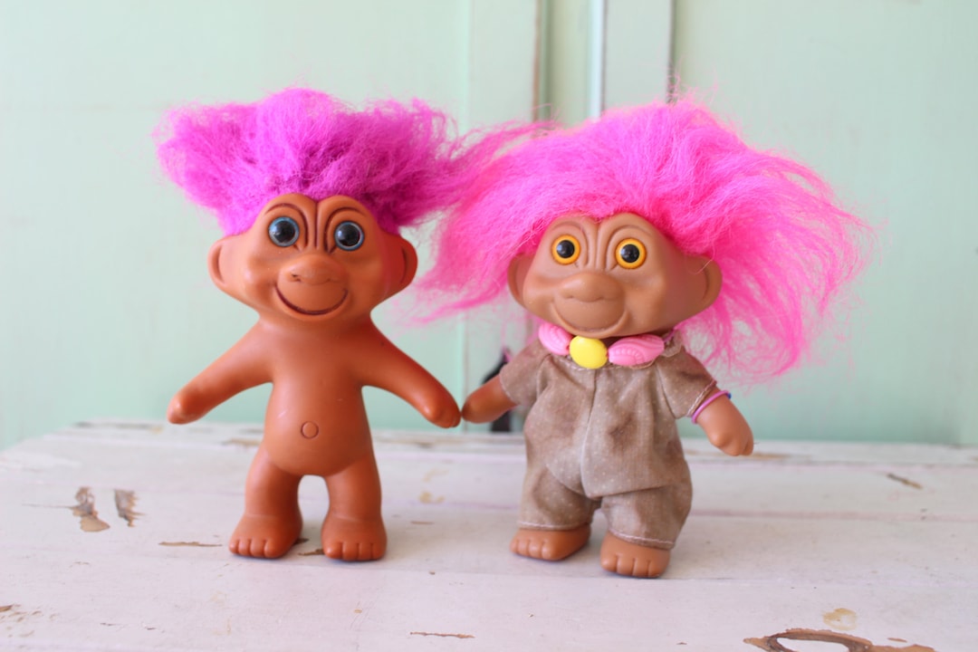 Vintage TROLLS Doll Set...doll. Collectible. Troll. 1980s. 1990s. Kitsch. Retro. Vintage Toys ...