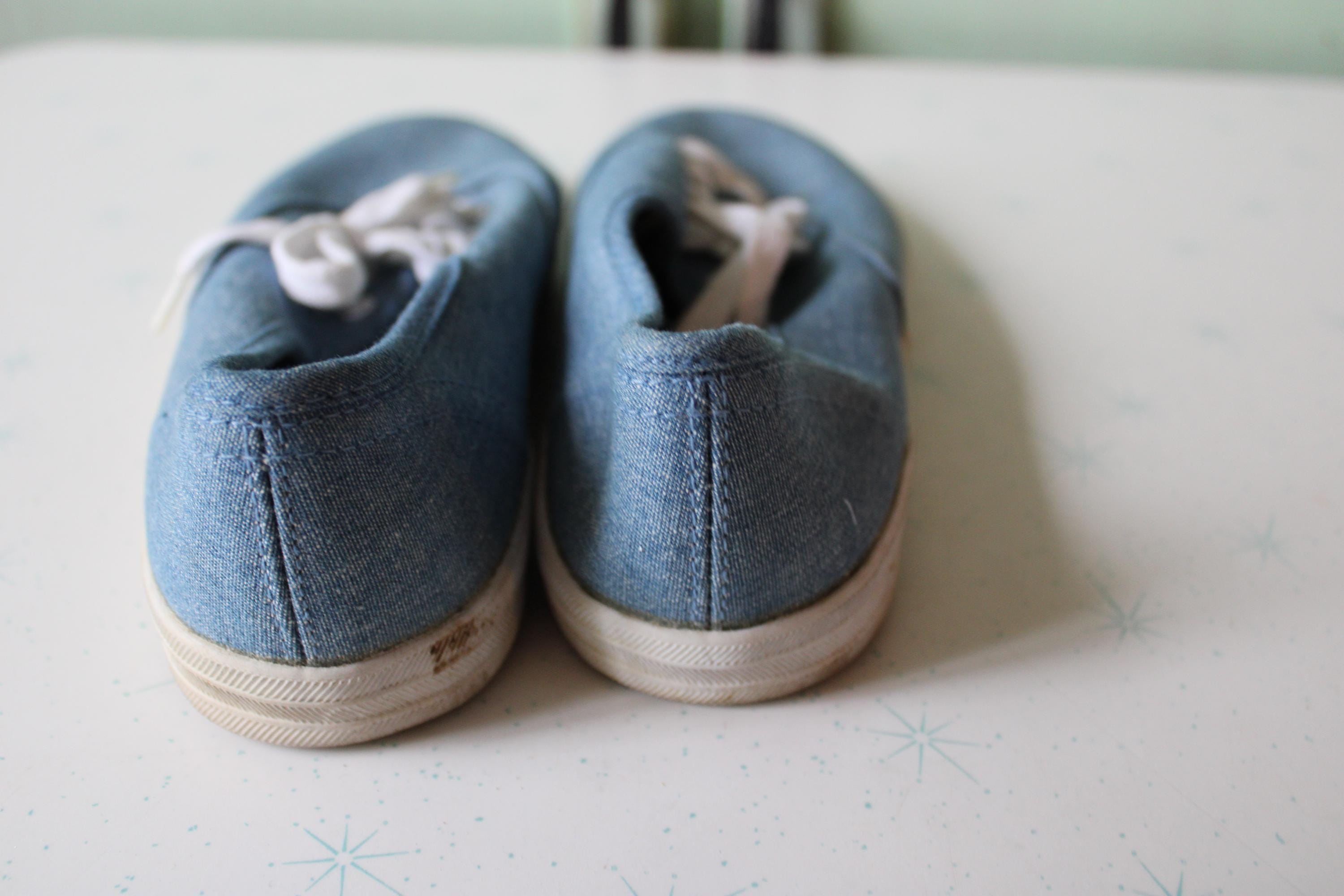 1980s Blue Denim Lace up Flats: Vintage Jean Canvas Shoes - Etsy