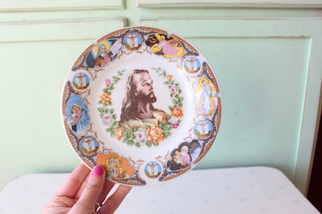 Vintage Jesus Religious Plate: 7.5" Collectible Japan Decor - Etsy
