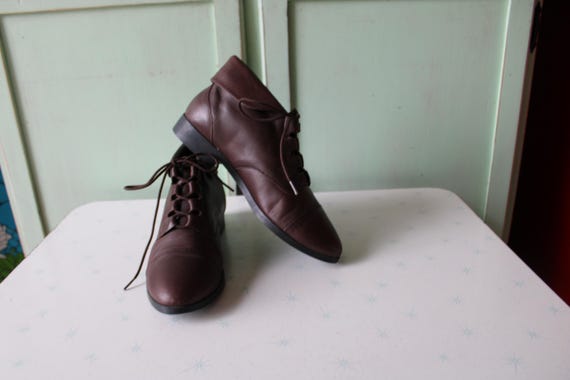 1980s Prima Royale Leather Ankle Boots - Women's Size… - Gem