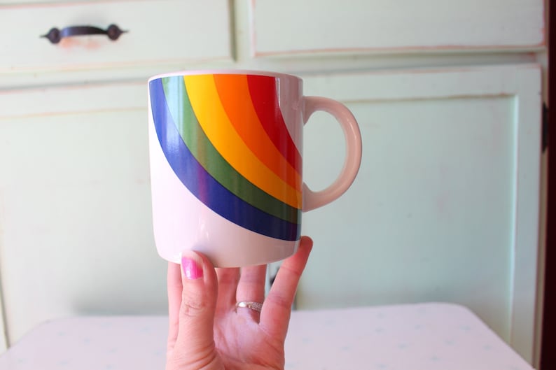 Vintage RAINBOW Mug.....coffee. Tea. Colorful. Rainbow. Retro - Etsy