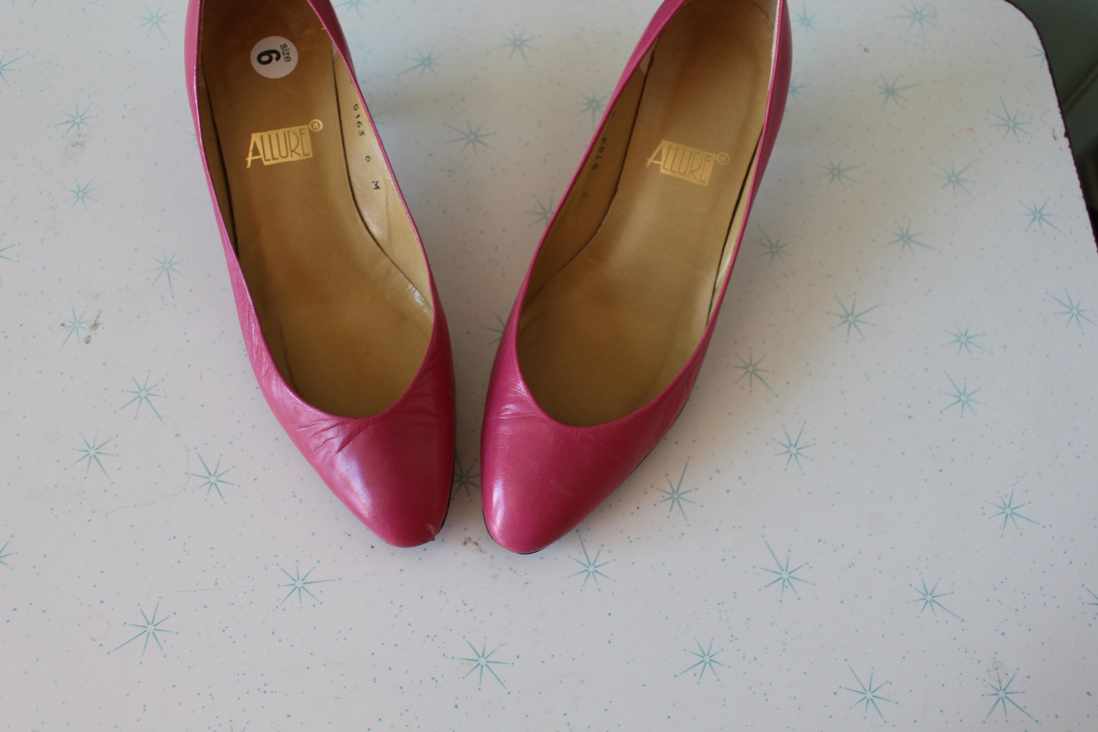 Vintage PINK LEATHER Fancy Heels...size 6 Womens....shoes. - Etsy