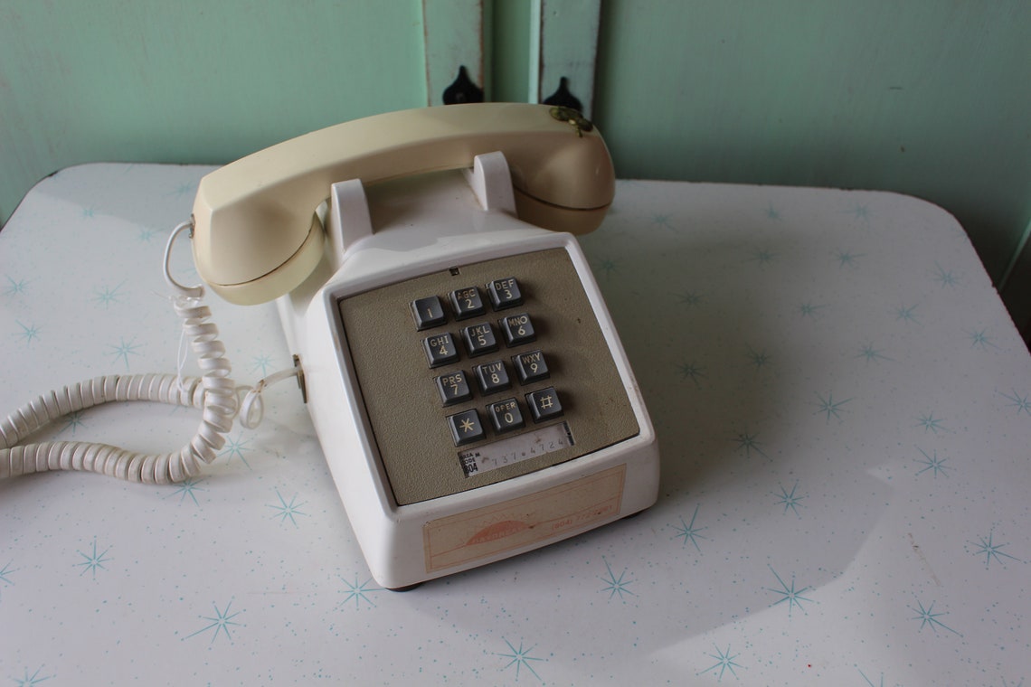 1960s 1970s White Rotary TELEPHONE....retro. diner. rad. 1960s | Etsy