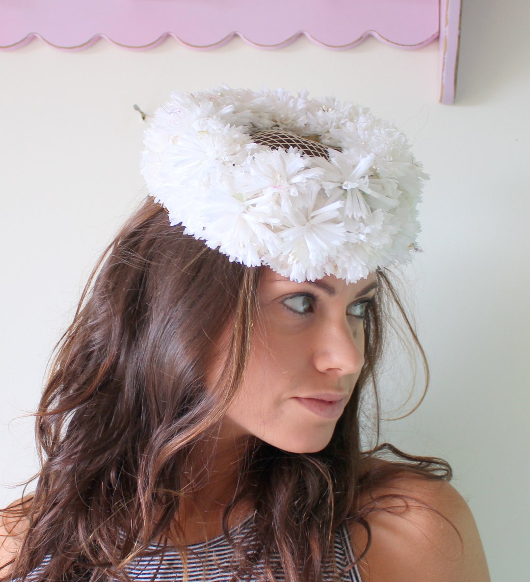 Vintage Lace Tulle Hat: 1960s Wedding Bride Costume - Etsy