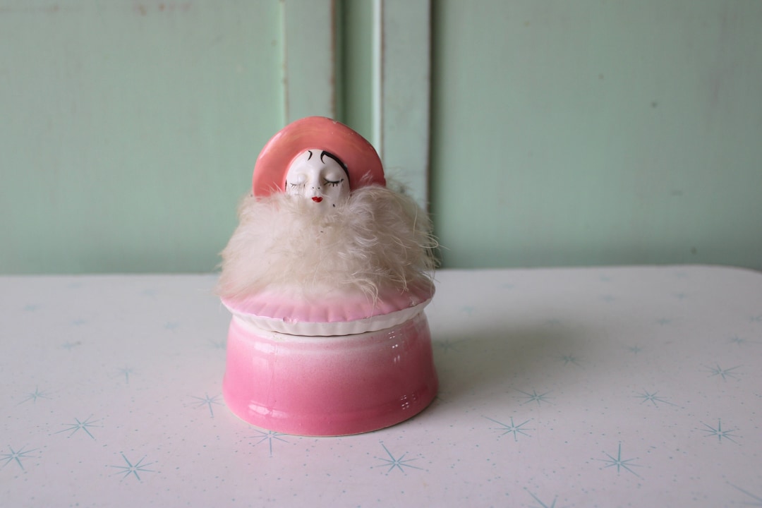 Vintage Mask Ceramic CLOWN Face Masquerade Trinket Jar.....mime ...