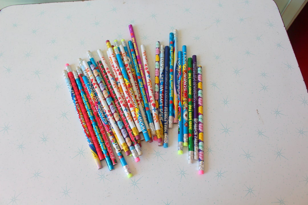 28 True Vintage Sunday Church School Jesus Scripture Pencils.....kawaii ...