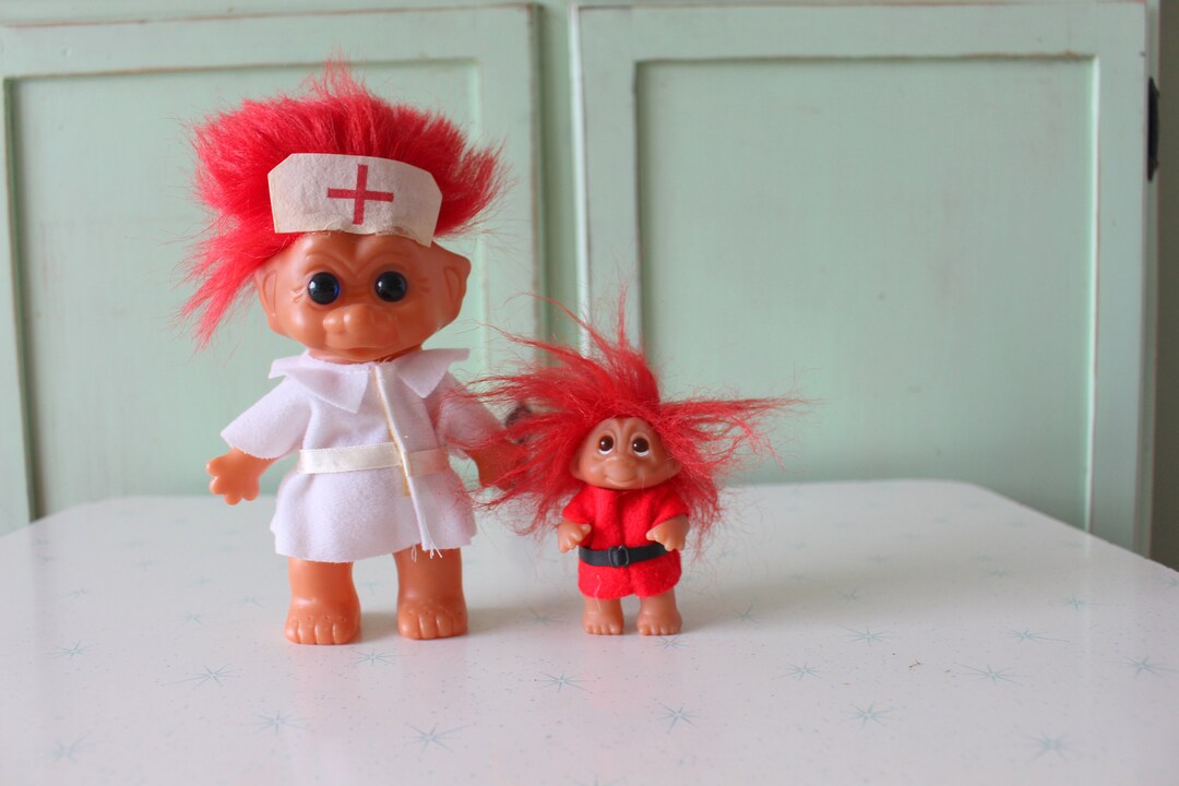 Vintage Medical TROLL Doll Set...nurse Troll. Doctor. 1980s. 1990s ...