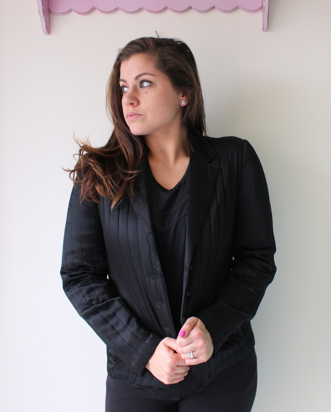 1990s Vintage Black Satin Blazer: Mod Retro Jacket (size Small/medium ...