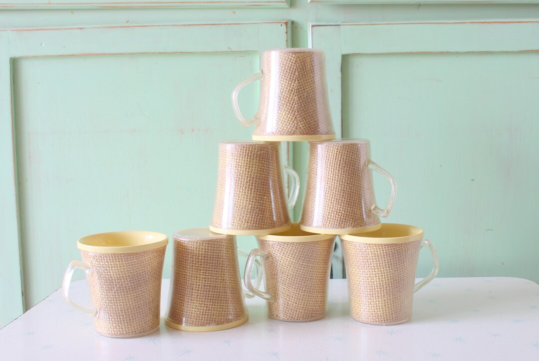 1950s Vintage COLORFUL Cups Set...vintage Home. Set. Wedding. Yellow ...