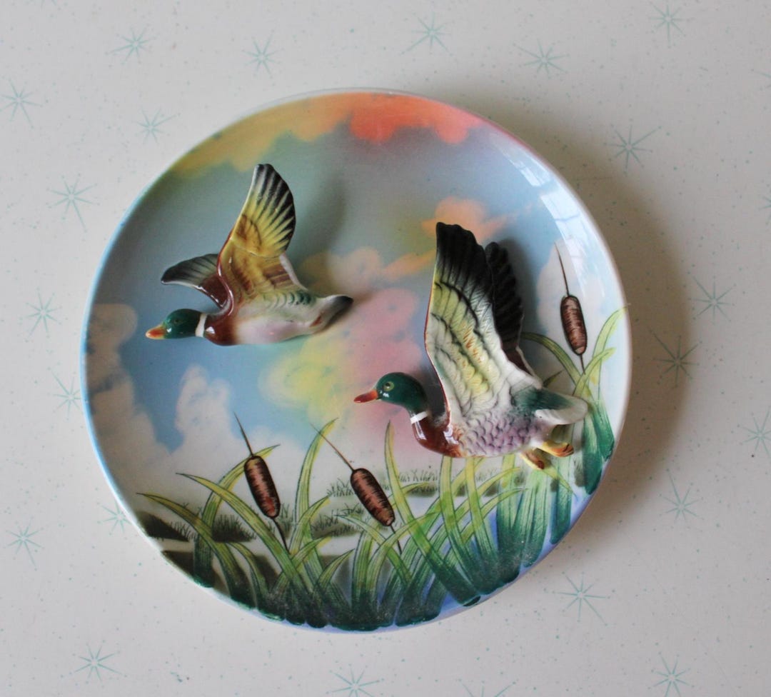 Vintage Mallard Duck Print Plate: 1980s Cabin Decor - Etsy