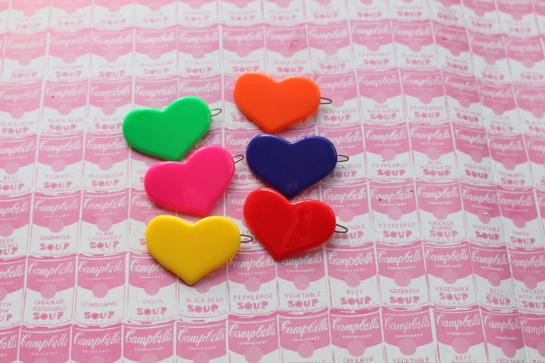 NOS Vintage 80s Heart Hair Clip: Retro Bow Barrette - Etsy