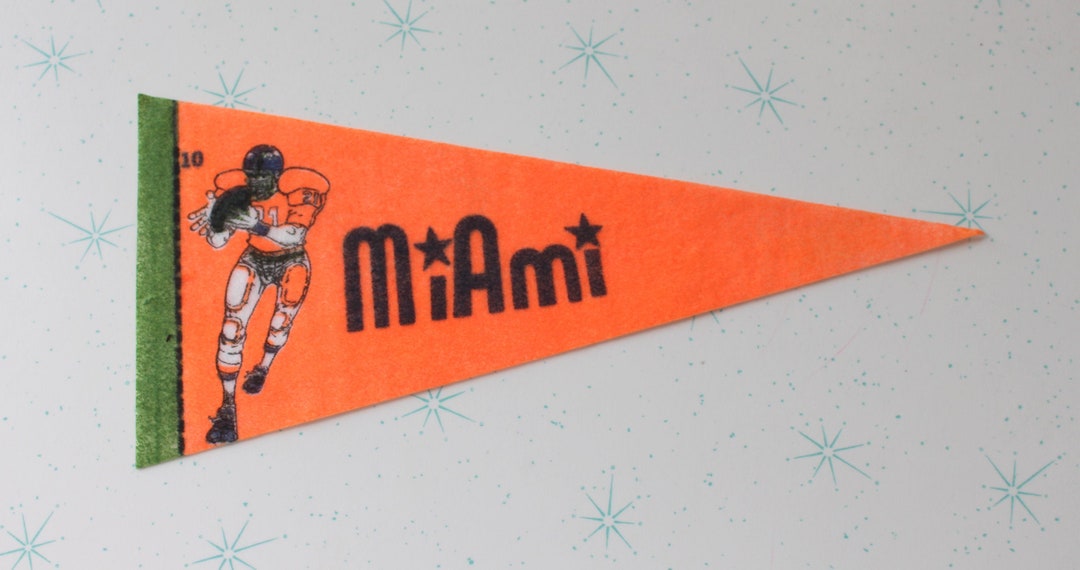 NOS 1960s Vintage MIAMI Florida Pennant Flag...university. College ...