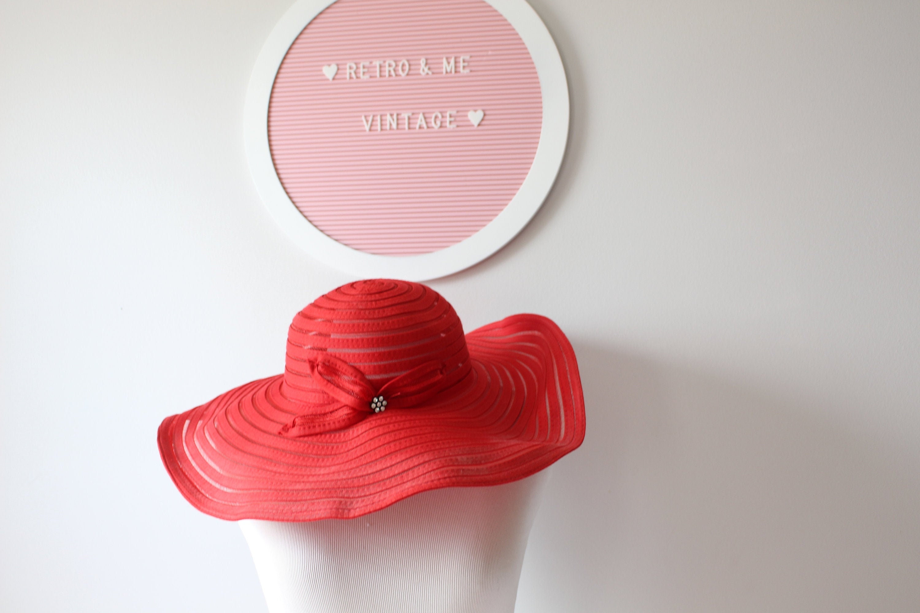 Vintage Designer 1980s 1990s RED Fancy Hat....straw. tulle. | Etsy