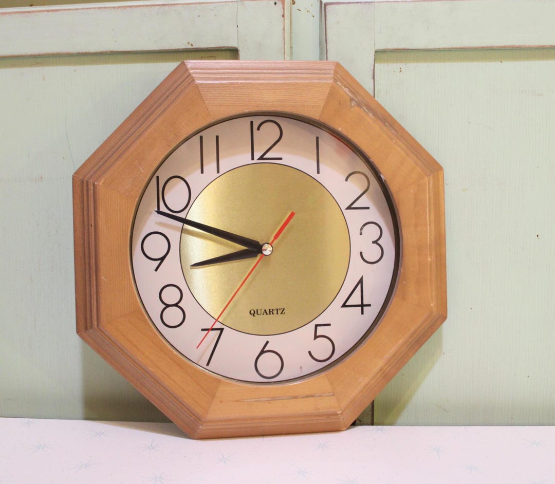 1980s Vintage Wooden Retro Wall Clock - 12 Inch - Etsy