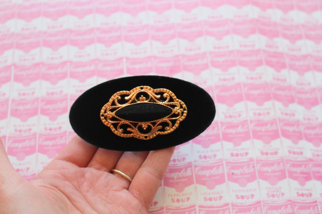 Vintage BLACK 1980s Hair Bow....retro. 1980s Prom. Women. Ladies ...