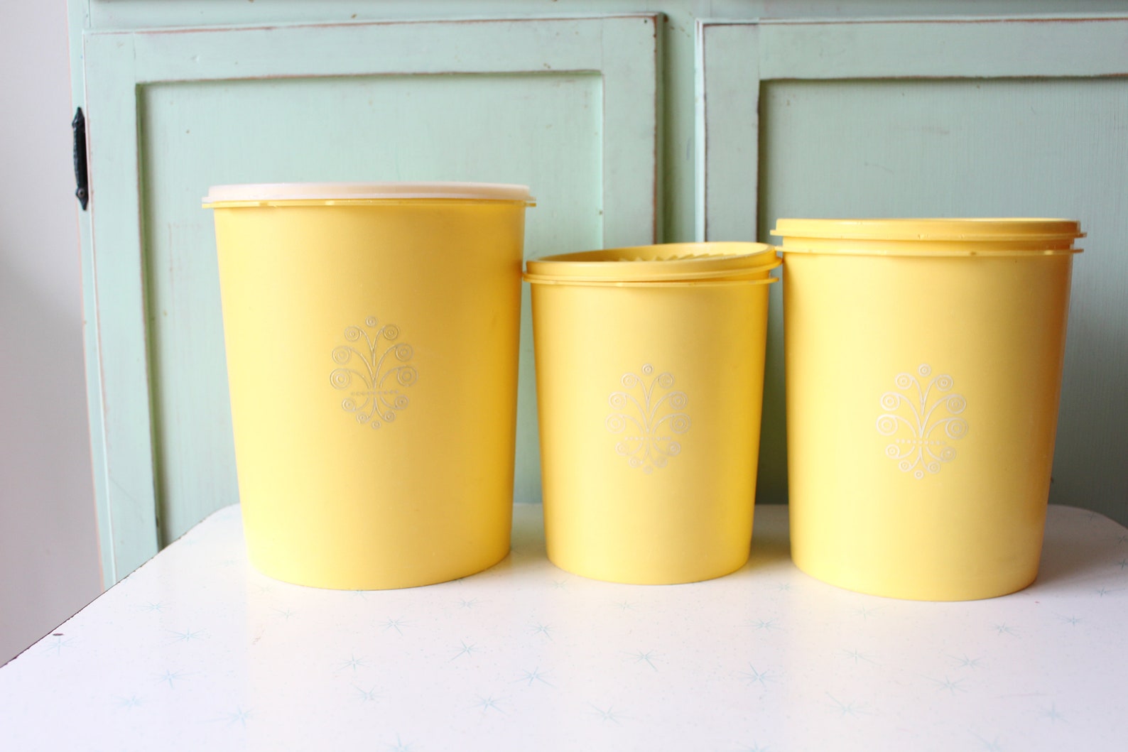 1970s TEA and COFFEE Cannisters Set...set of 3. 1960s home. | Etsy