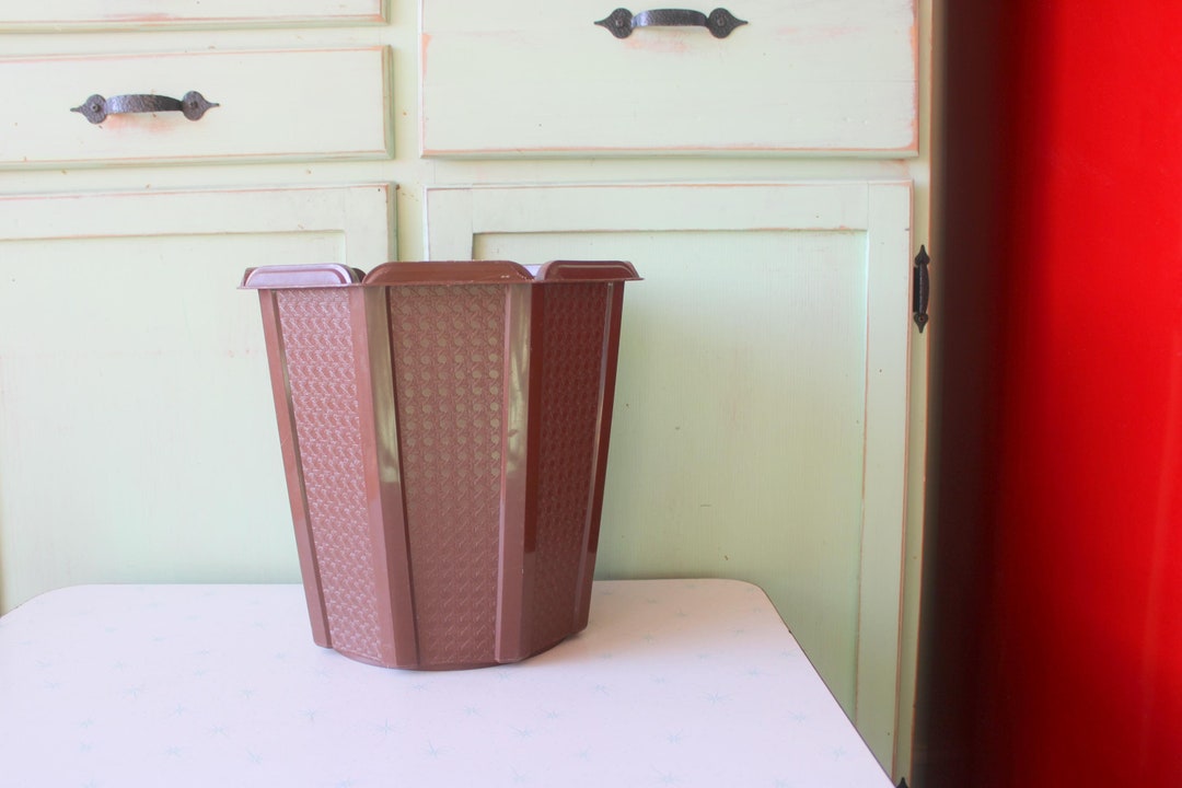 1970s Retro Brown Trash Can: Atomic Mid Century Decor - Etsy