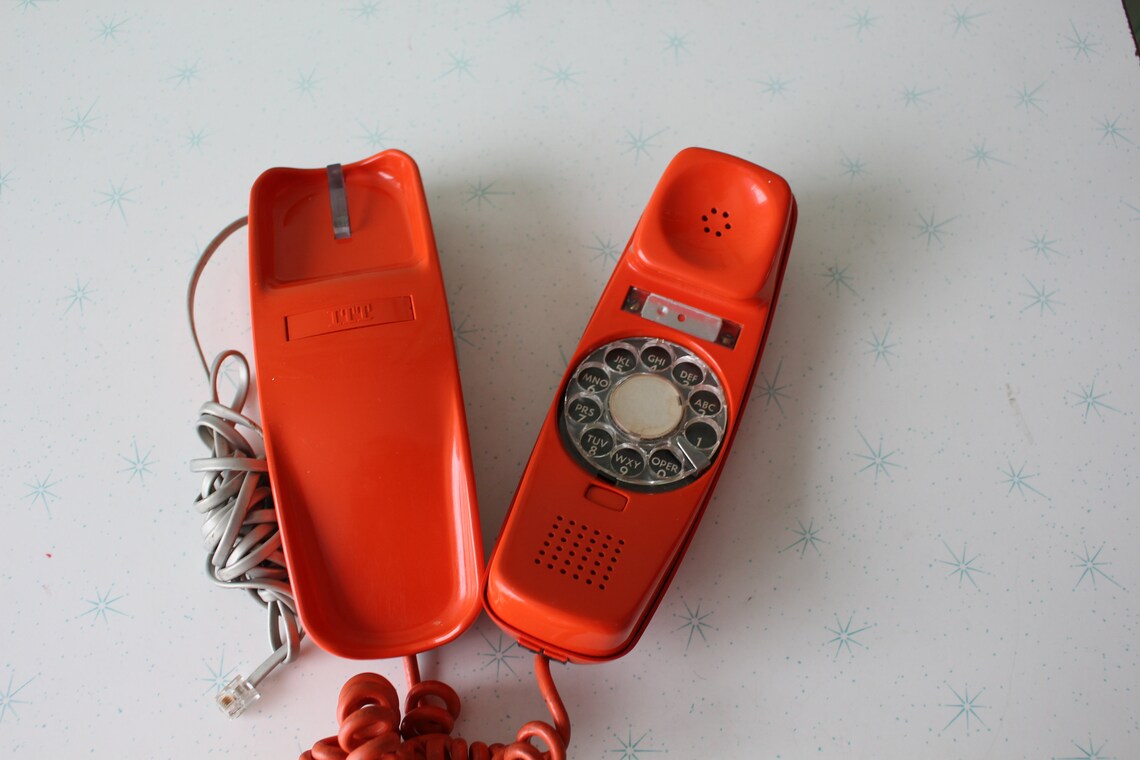 ORANGE 1980s RETRO Telephone....atomic. Tangerine. Rad. 1990s | Etsy