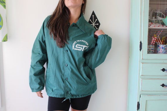 1990s RAD Hipster Jacket....green. bright. retro. geo… - Gem