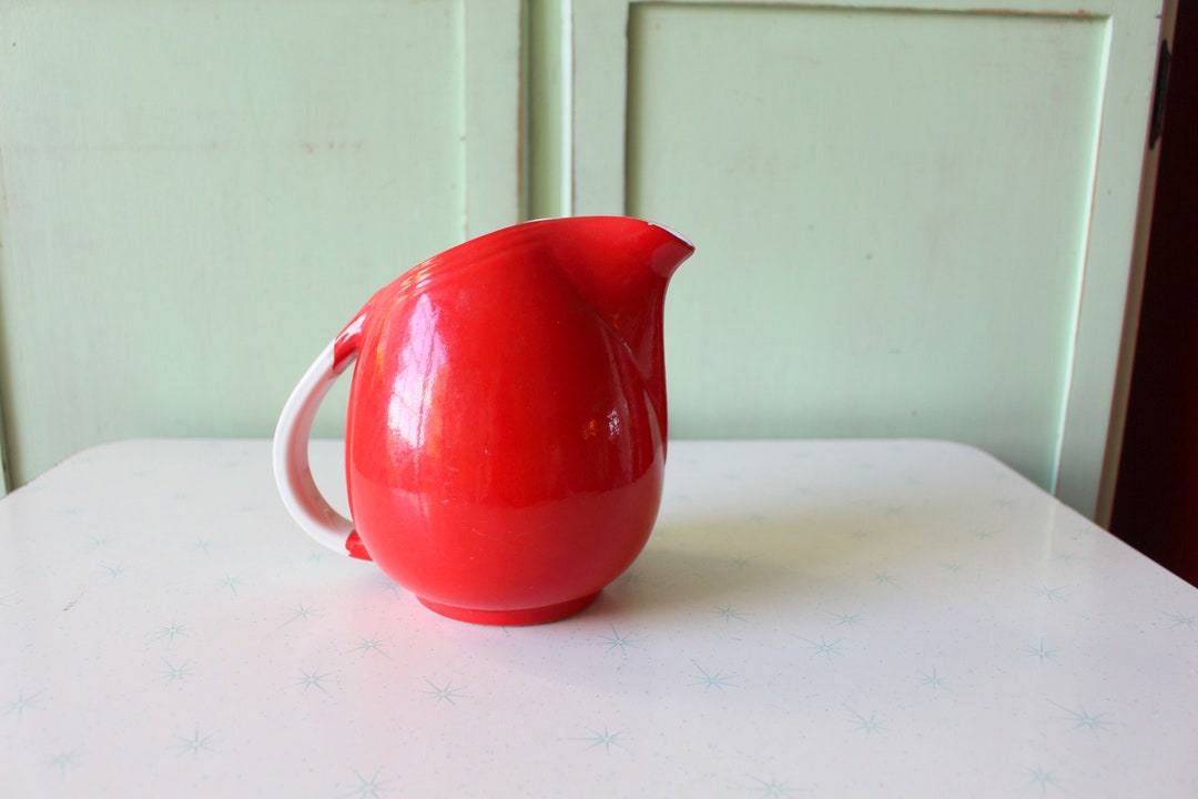 The Mid Century Made in USA RED Pitcher....retro Kitchen. Groovy. Funky ...