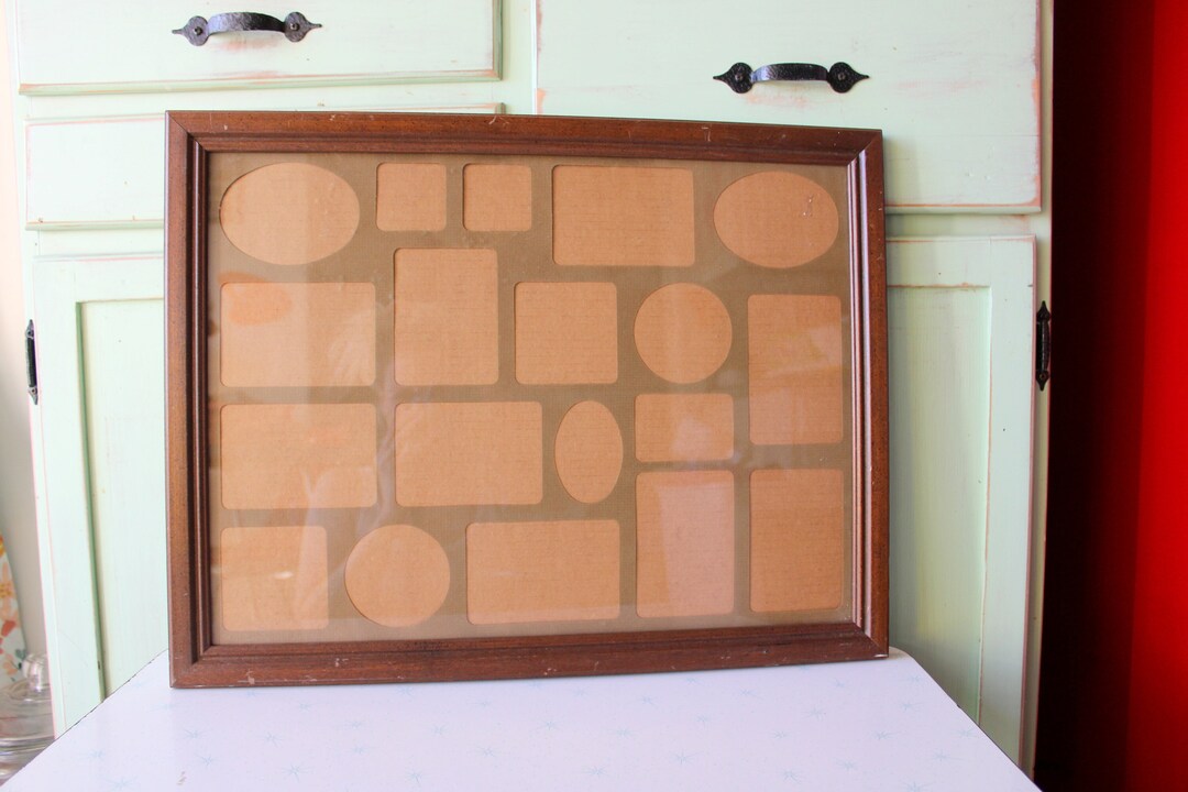 1970s 80s Wooden Collage Vanity Picture Frame....70s Home. Novelty ...