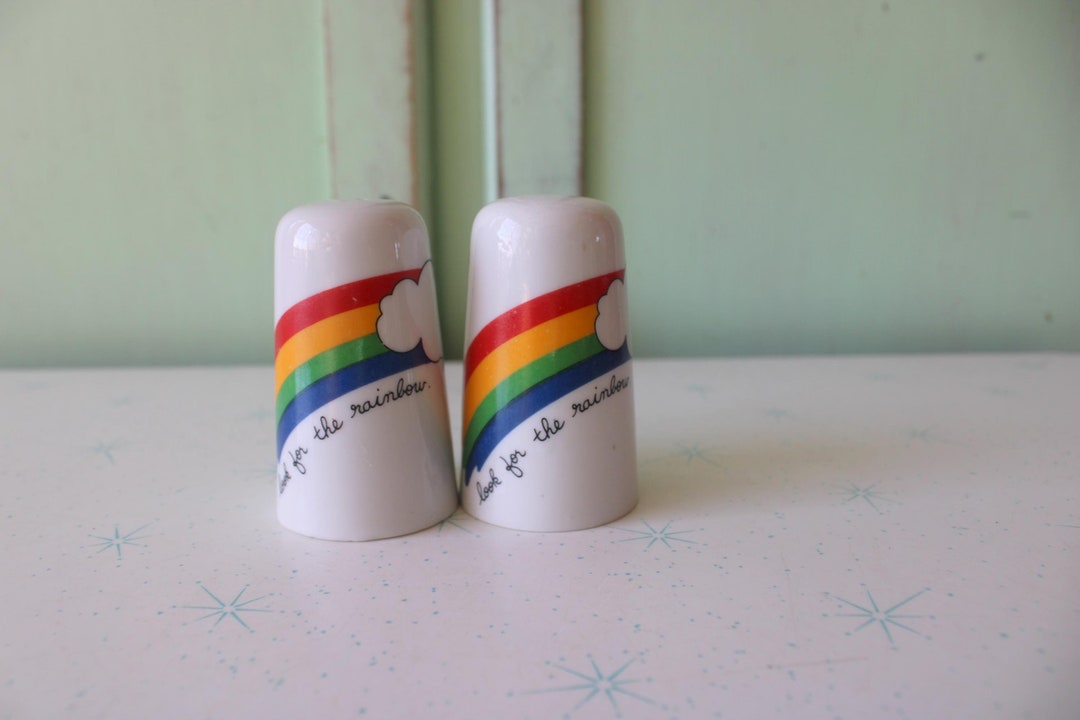 Vintage Rainbow Salt and Pepper Shakers: Retro Kitchen Decor - Etsy