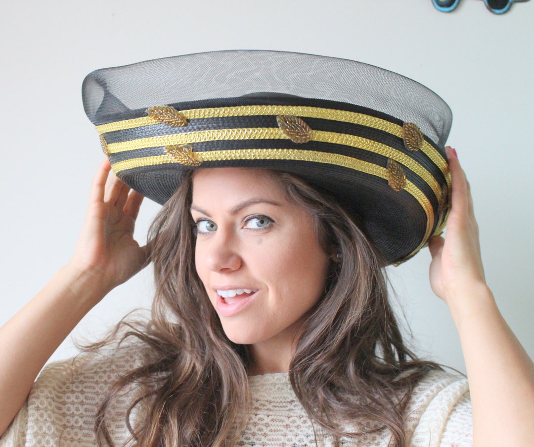 Vintage Floppy Fancy Hat.church. Cloche. Fancy. Golden. Wedding ...