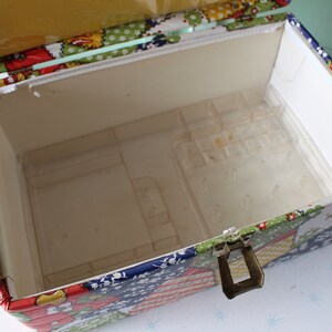 70s RETRO PATCHWORK Sewing Box Collection.threads. Sewing. Craft ...