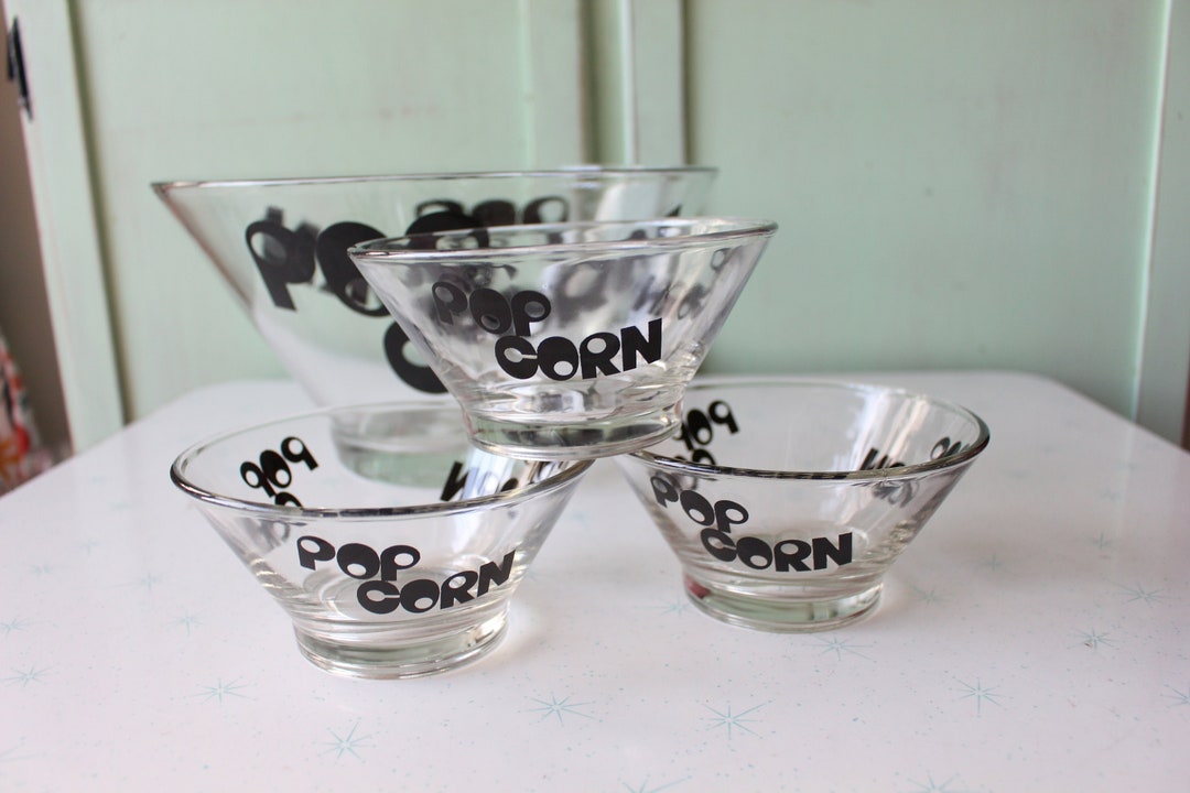 Retro 1970s Atomic Popcorn Glassware Bowl Set - Etsy