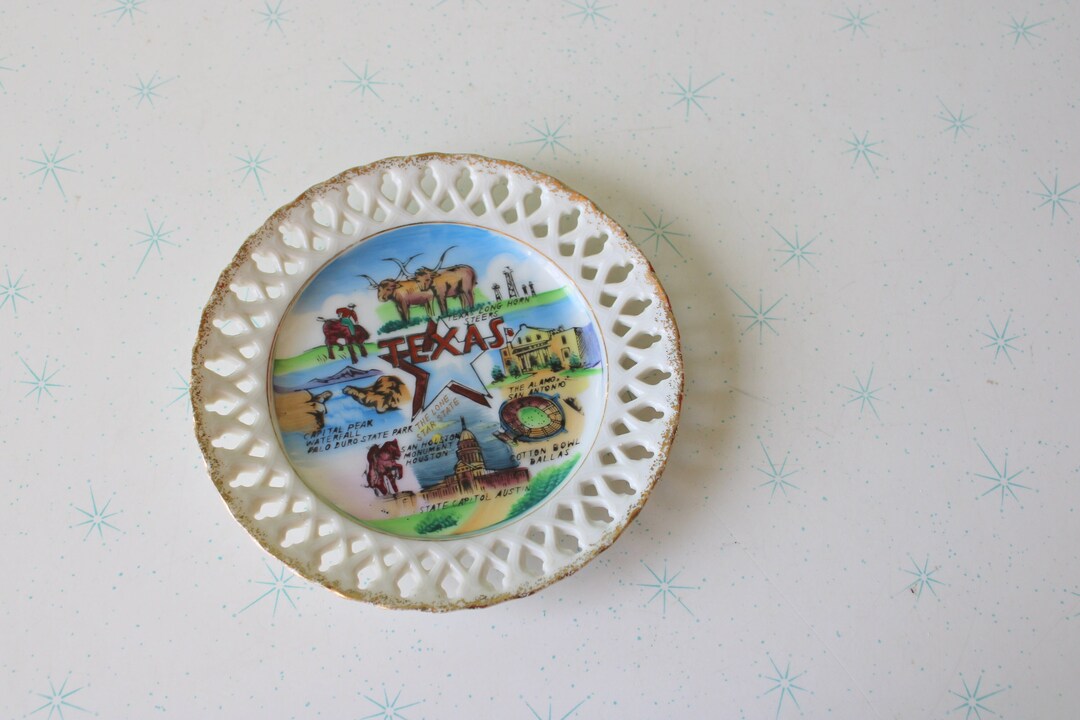 Vintage TEXAS State Plate....south. Historical. Collectible. Miniature ...