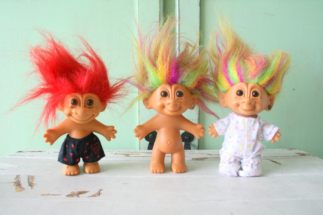 Vintage TROLLS Doll Set...doll. Collectible. Troll. 1980s. 1990s ...