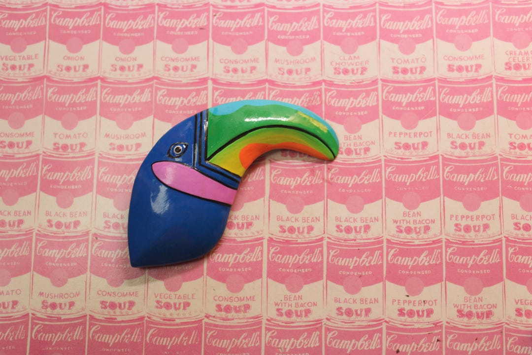 Vintage 1980s Toucan Brooch: Kitsch Tropical Bird Jewelry - Etsy